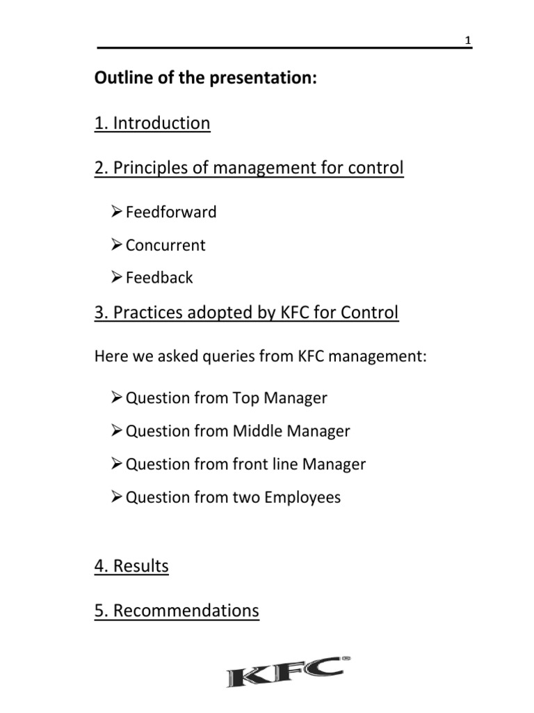 KFC | PDF | Organizational Structure | Fast Food Restaurants