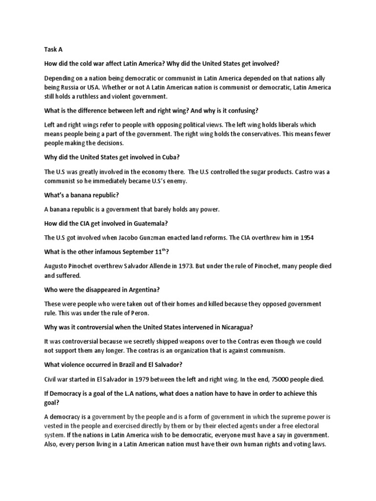 How Did The Cold War Affect Latin America | PDF | History