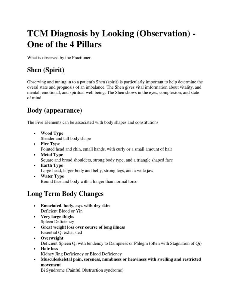 TCM Diagnosis by Looking | PDF | Traditional Chinese Medicine ...