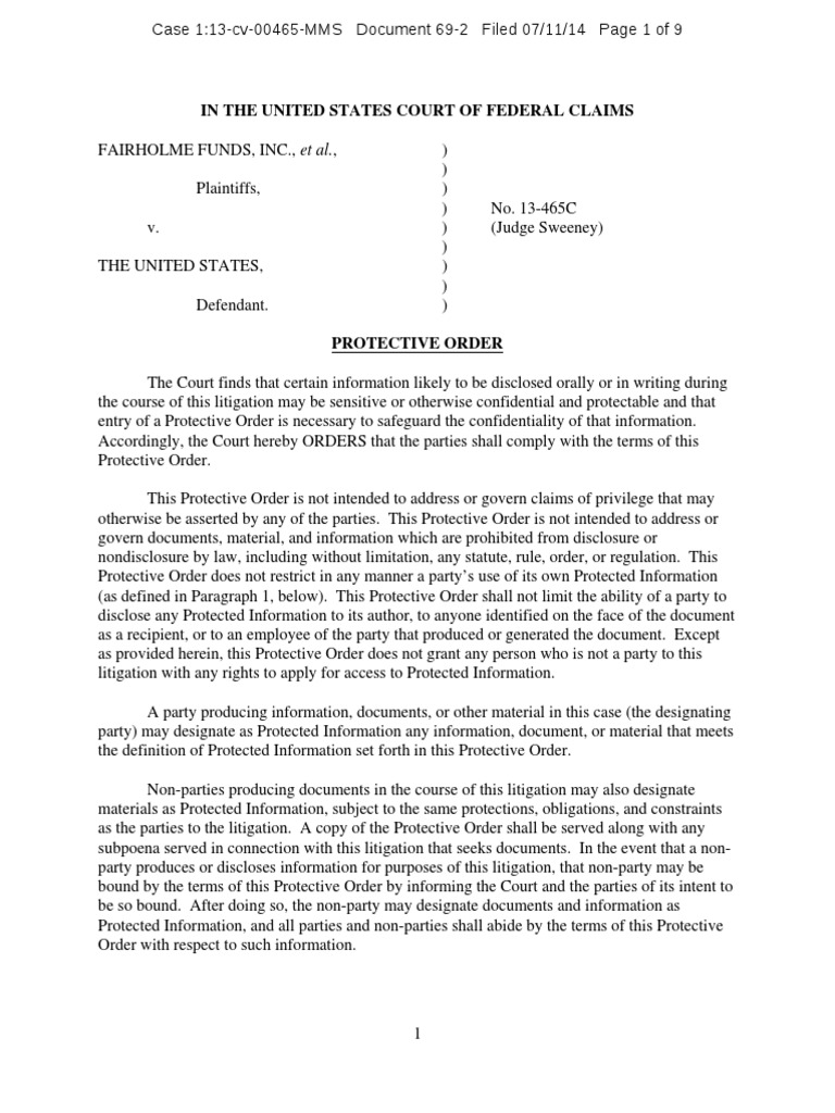 In The United States Court of Federal Claims | PDF | Discovery (Law ...