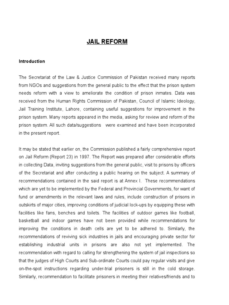 Jail Reform | Download Free PDF | Prisoner | Prison