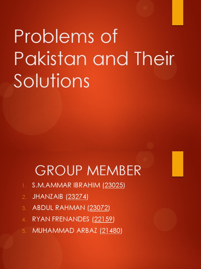 Problems of Pakistan and Their Solutions | PDF | Pakistan | Unemployment