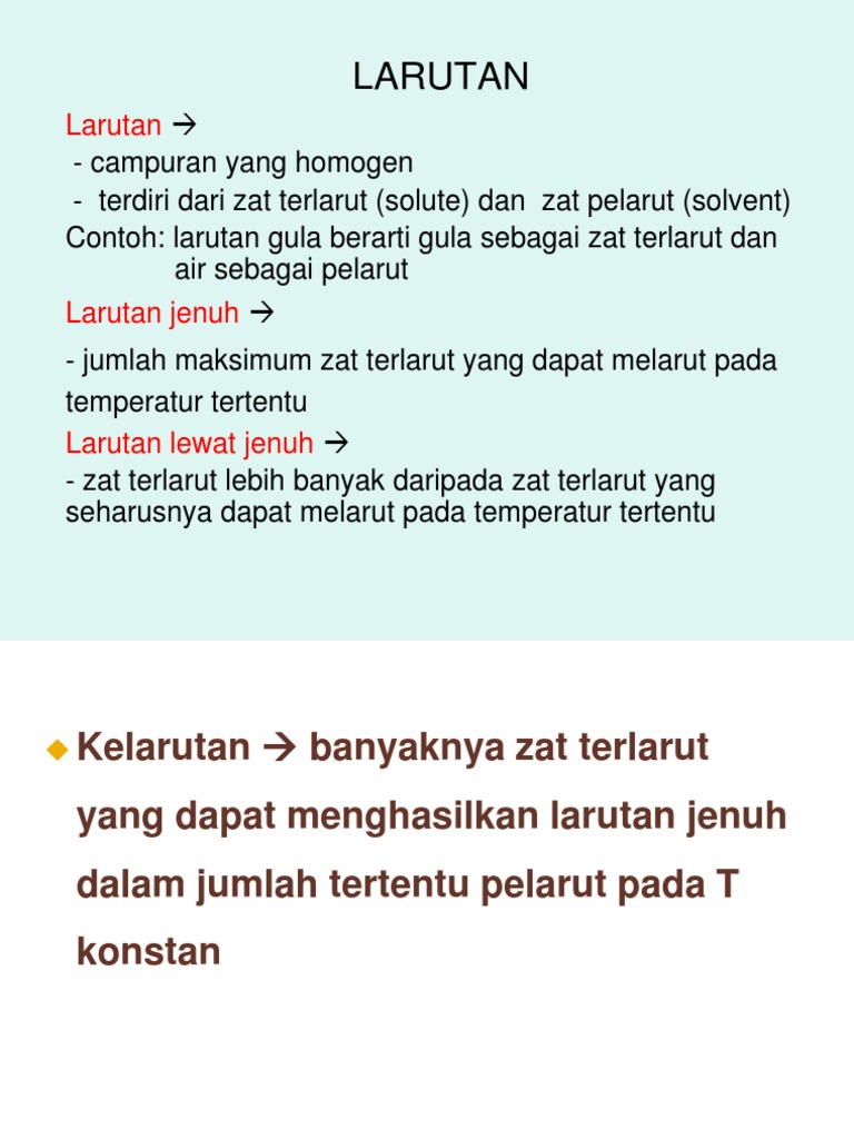 Pengertian dan Contoh Larutan Jenuh | PDF