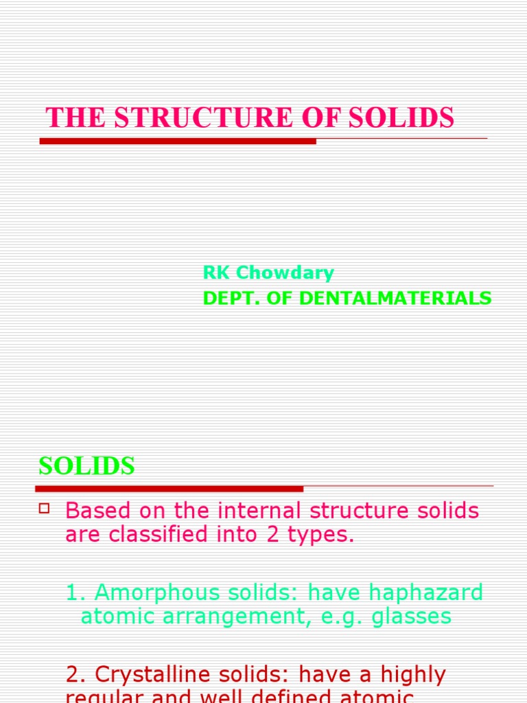 Structure and Types of Solids Explained | PDF | Chemical Bond | Ion