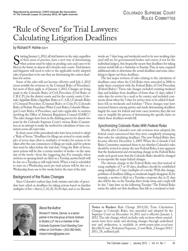 Rule of Seven Holme | PDF | Discovery (Law) | Appeal