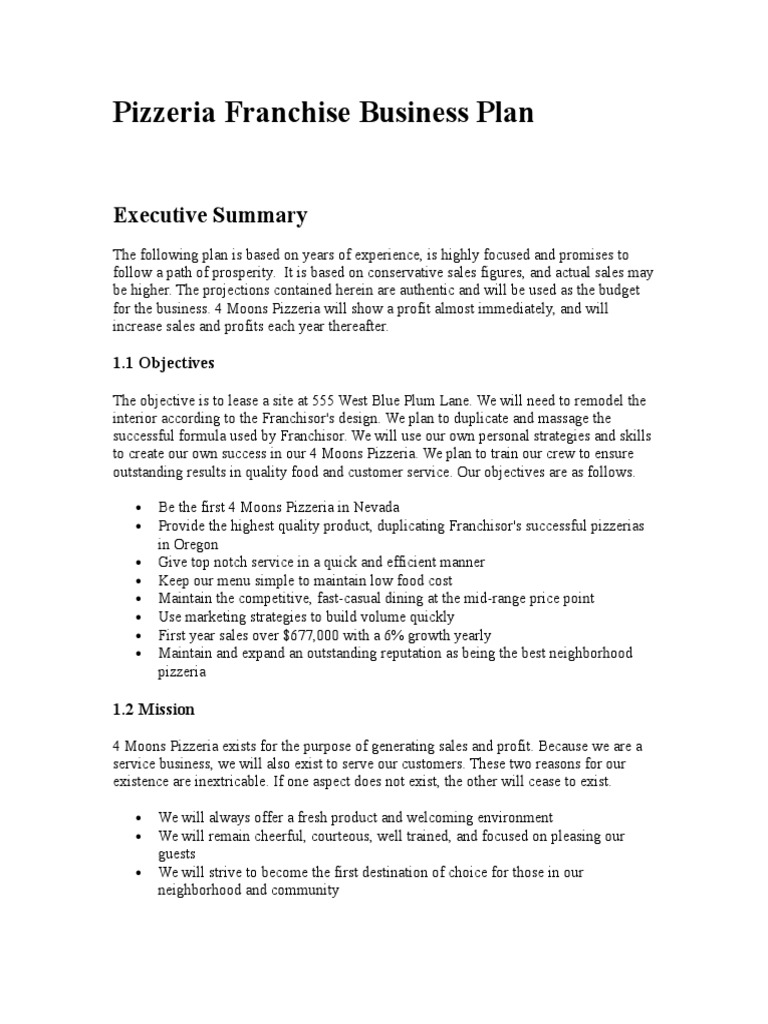 Pizzeria Franchise Business Plan | PDF | Balance Sheet | Value Added Tax