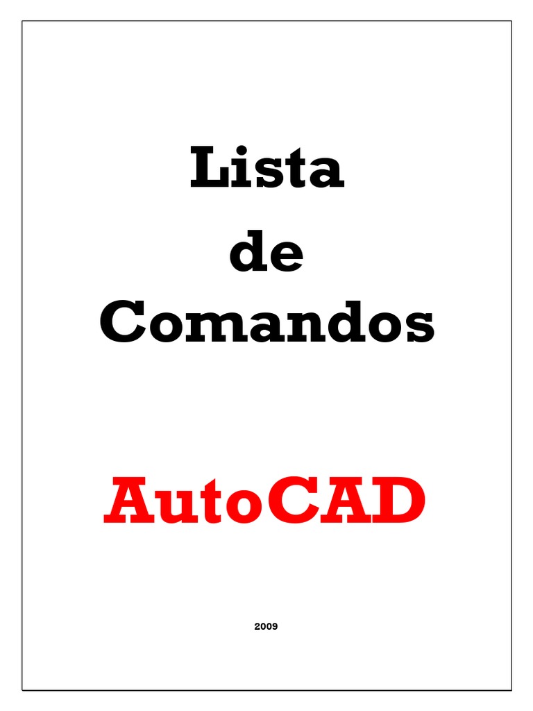 Lista de Comandos Do AutoCAD | Download grátis PDF | Auto Cad | Janela ...