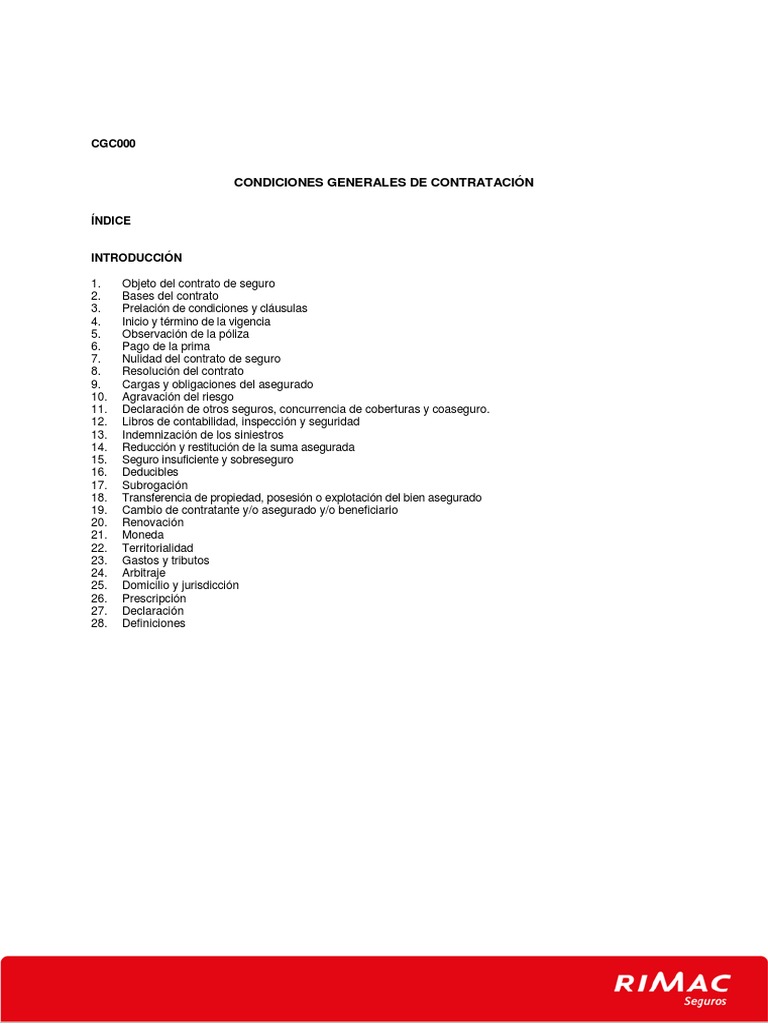 Clausulas-Atumedida Rimac Seguros | PDF | Póliza de seguros | Seguro