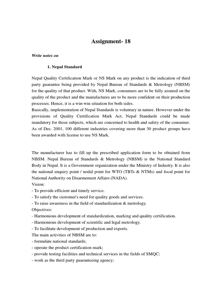 Nepal India Standards | PDF | Standardization | Metrology