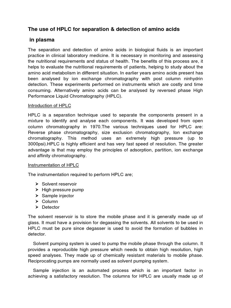 HPLC | PDF | High Performance Liquid Chromatography | Chromatography