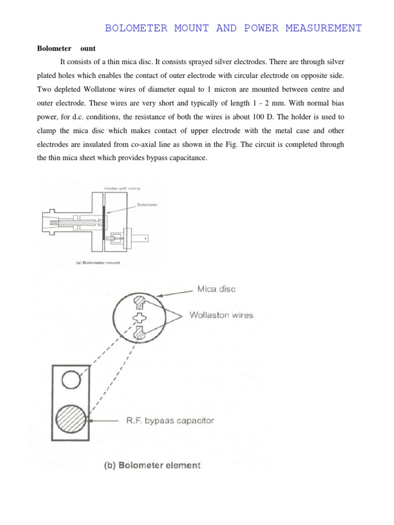 Bolometer Mount and Power Measurement | PDF | Amplifier | Electrical ...