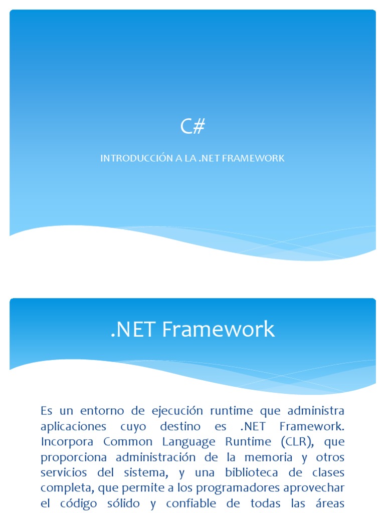 POO. Net Framework | PDF | .NET Framework | Microsoft Visual Studio