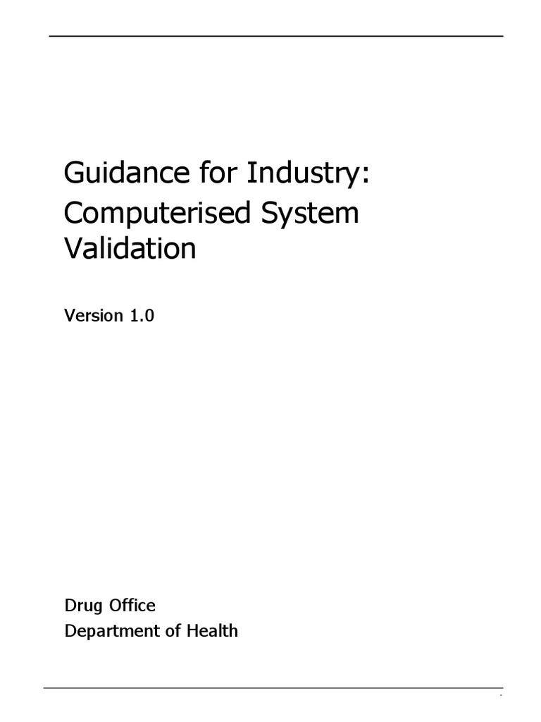 Guidance For Industry CSV 201312 | PDF | Verification And Validation | Specification (Technical ...