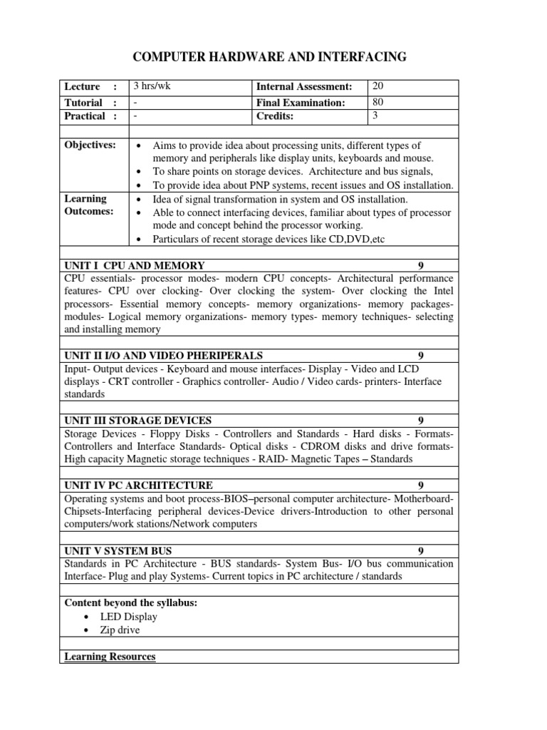 Computer Hardware and Interfacing | PDF | Personal Computers | Computer Data Storage