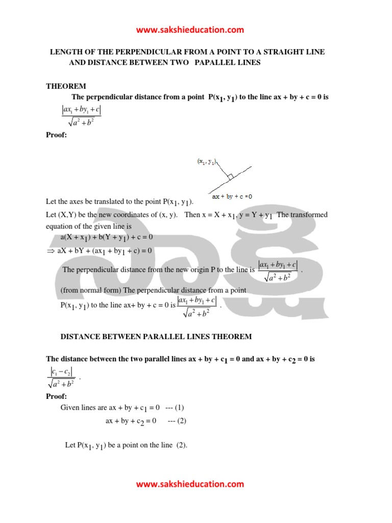 03 04 Length of The Perpendicular | PDF | Line (Geometry) | Spacetime