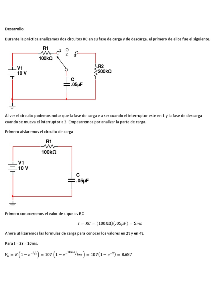 Elaboracion de Circuitos RC | PDF | Condensador | Resistencia Eléctrica ...