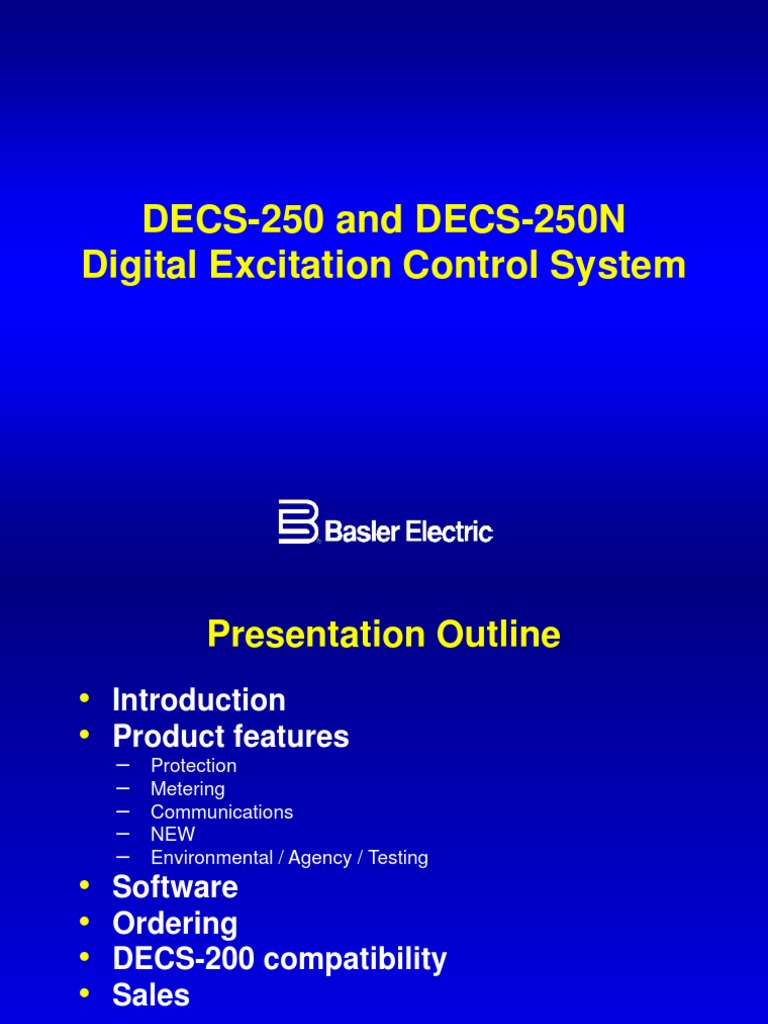 Decs 250 Basler Excitation Systems | PDF | Computer Engineering ...