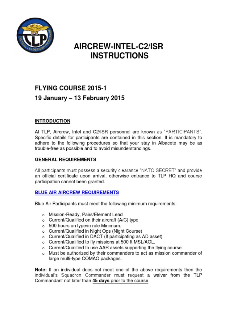 3 Aircrew Intel C2 ISR Instructions 2015 1 | PDF | Videocassette ...