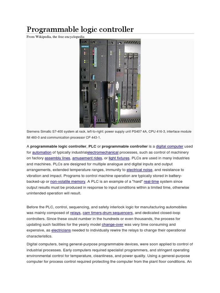 Programmable Logic Controller | PDF | Programmable Logic Controller | Systems Engineering