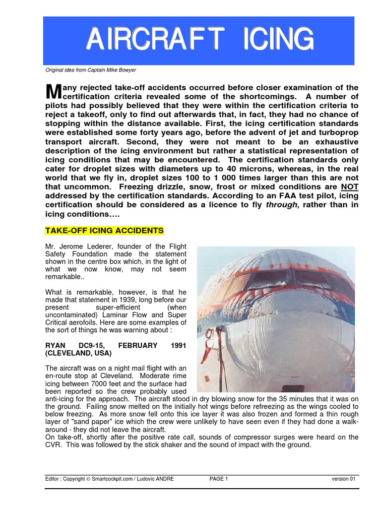 Aircraft Icing | PDF | Stall (Fluid Mechanics) | Ice