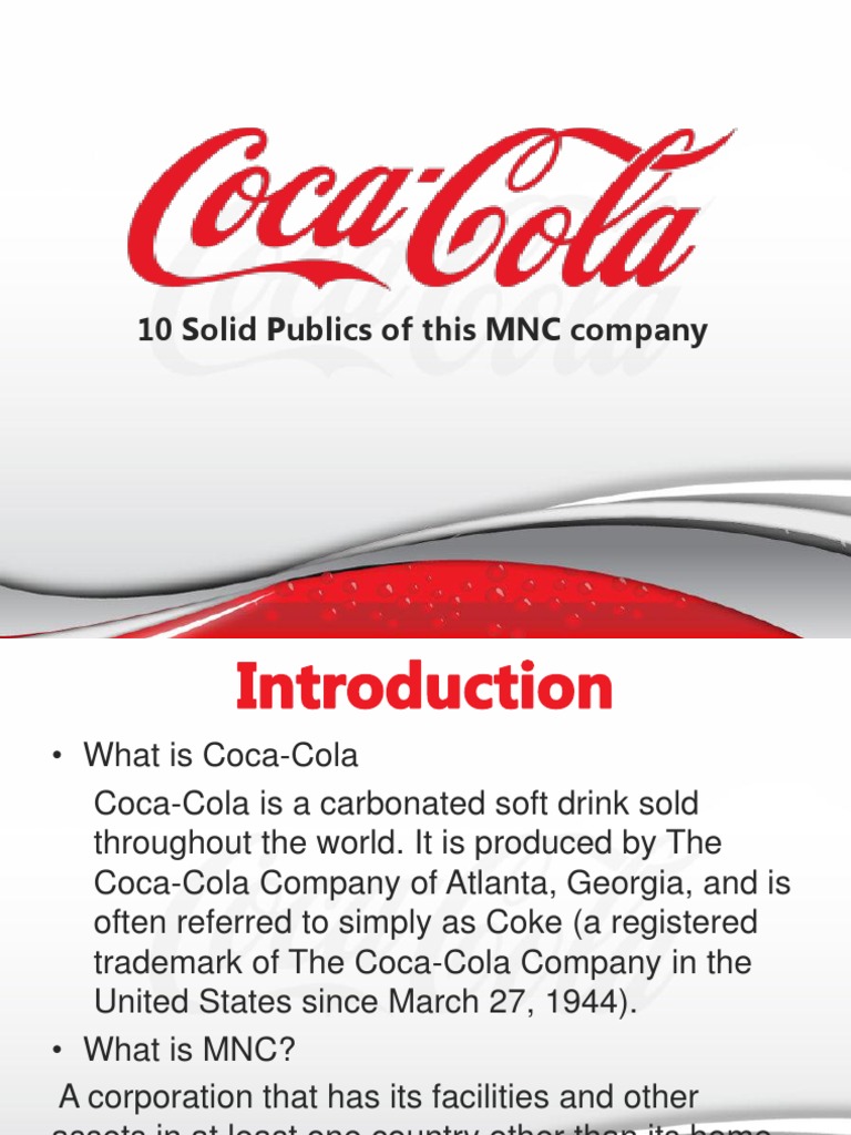 Cola Cola | PDF | Stakeholder (Corporate) | Coca Cola