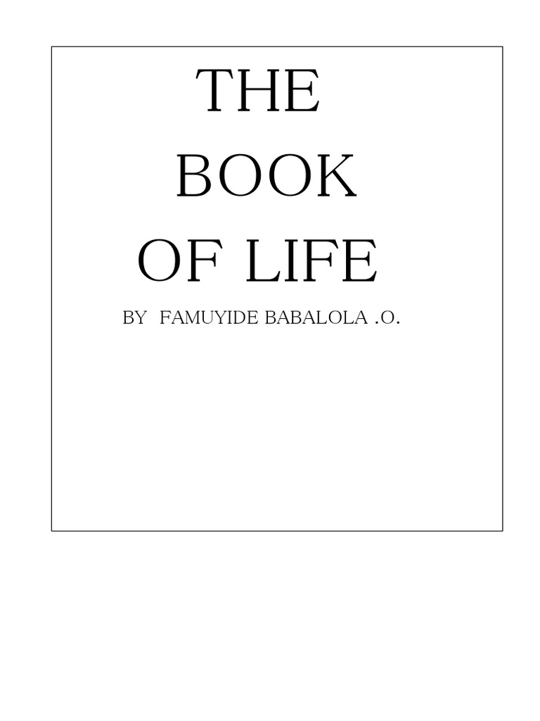 The Book of Life | PDF | Born Again | Covenant (Biblical)