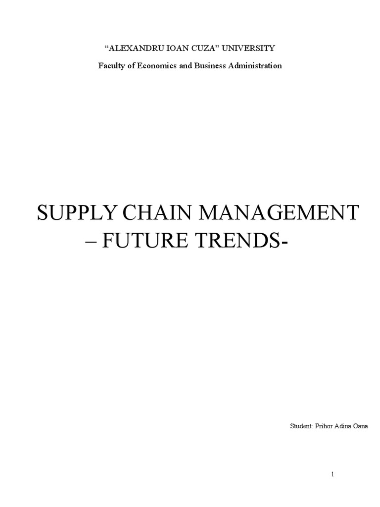 Supply Chain Management - Future Trends. Prihor Adina | PDF | Supply ...