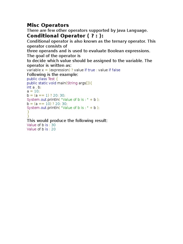 Misc Operators | PDF