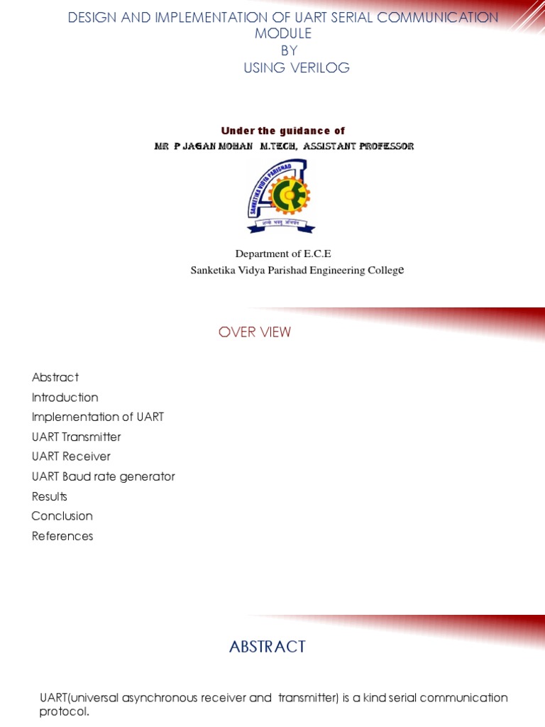 Design and Implementation of Uart Serial Communication | PDF | Data Transmission | Information ...