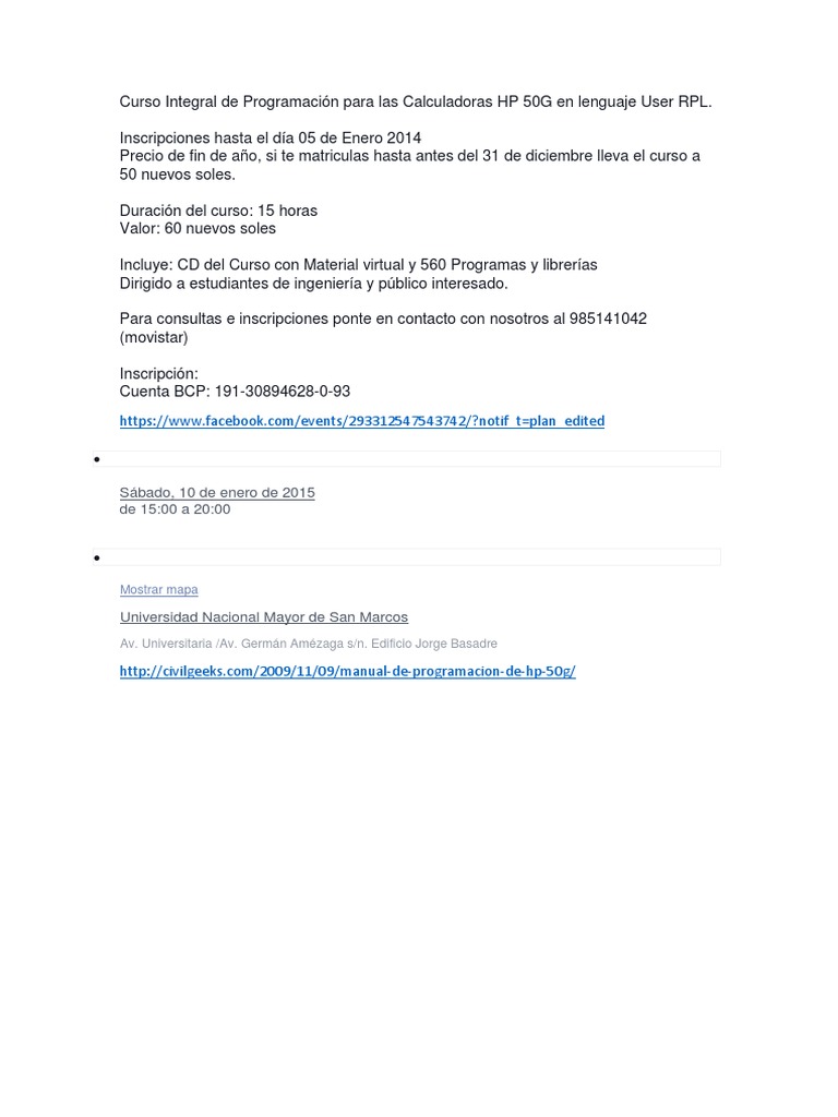 Curso de Programación HP 50G User RPL | PDF
