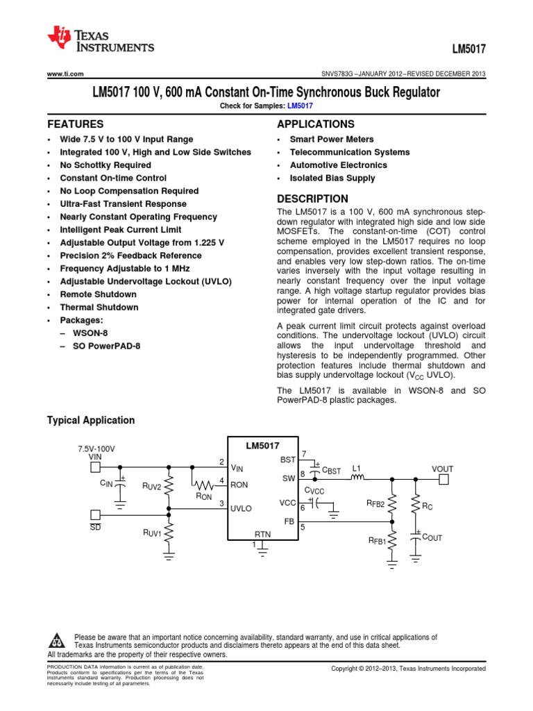 LM 5017 | PDF | Capacitor | Inductor