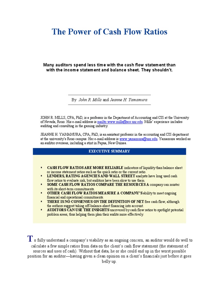 Ch.03. The Power of Cash Flow Ratios | PDF | Free Cash Flow | Debt