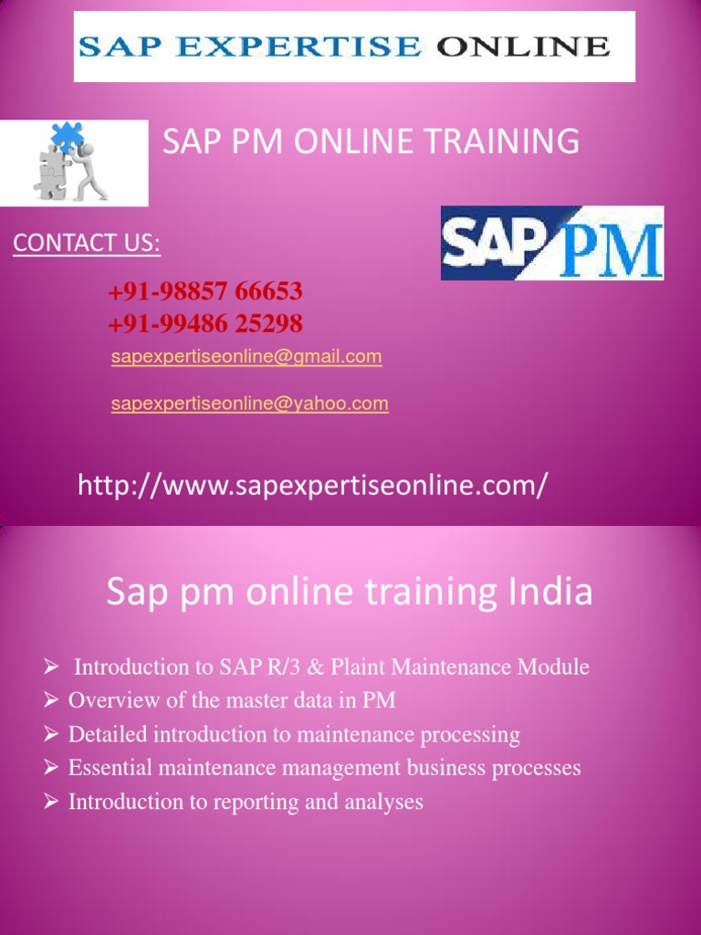 Sap PM Online Training Classes | PDF | Educational Technology ...