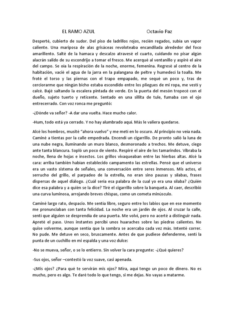 EL RAMO AZUL Octavio Paz Lectura 3