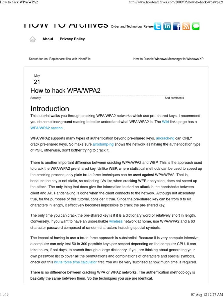Crack WPA2 | PDF | Wireless Access Point | Telecommunications Engineering