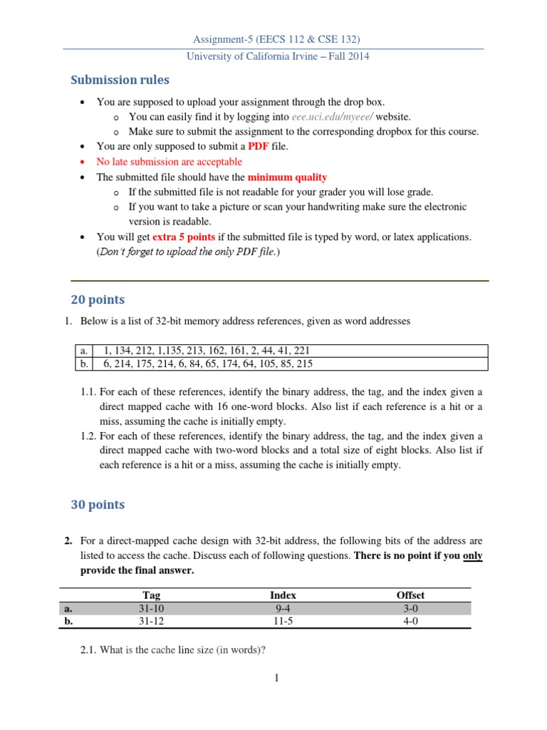 HW 3 | PDF | Cpu Cache | Digital Electronics