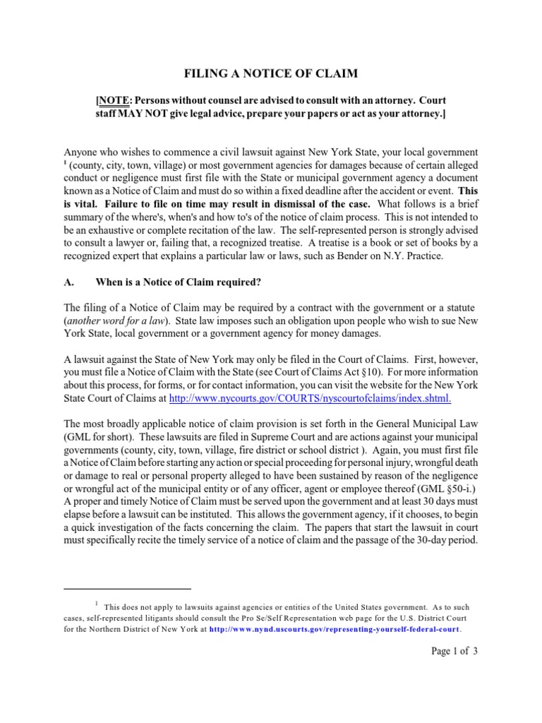 PA Notice of Claim | PDF | Pro Se Legal Representation In The United ...