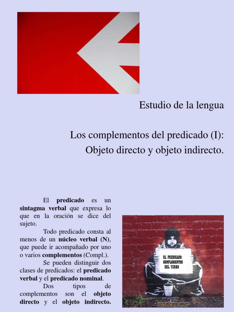 Objetos Directo e Indirecto en Oraciones | PDF | Objeto (gramática ...