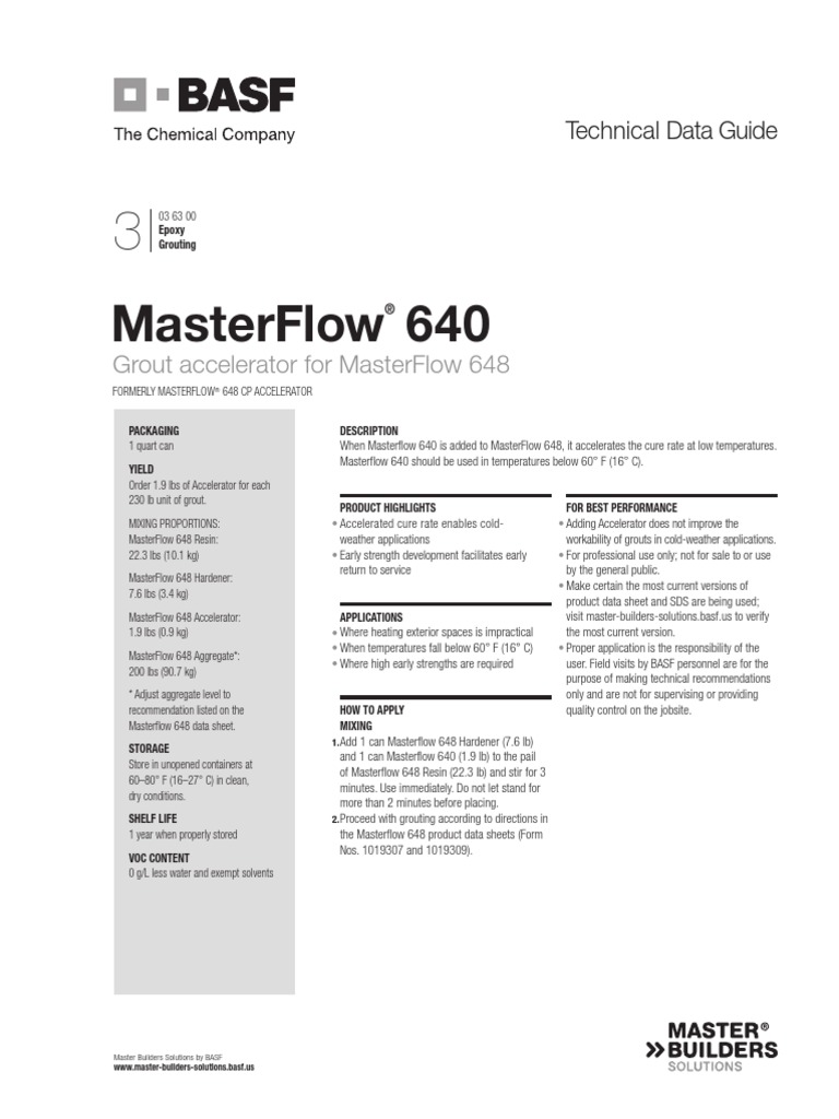 Basf Masterflow 640 Tds | PDF | Damages | Business