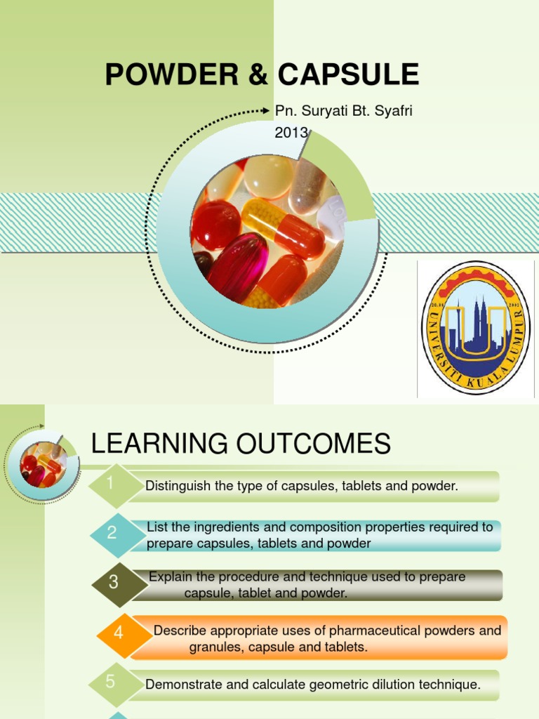 Powder, Capsule | Tablet (Pharmacy) | Powder (Substance)