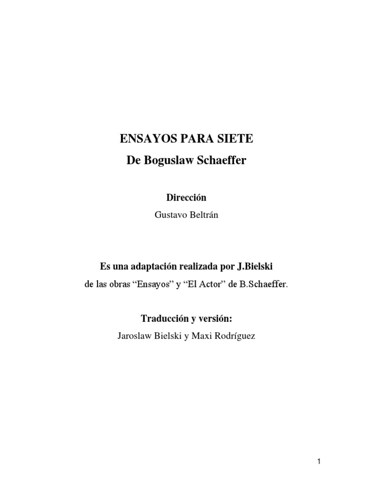 Ensayos para Siete | PDF | Verdad | Desnudez