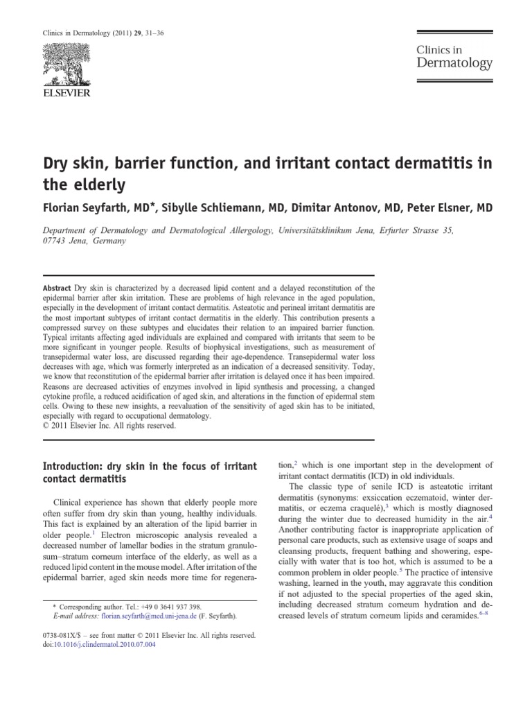 Xerosis Cutis | PDF | Dermatitis | Epidermis
