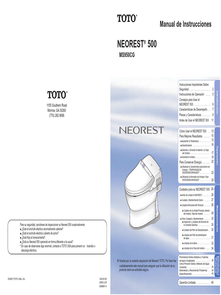 Manual Neorest500 MS950CG | PDF | Control remoto | Enchufes y tomas de ...