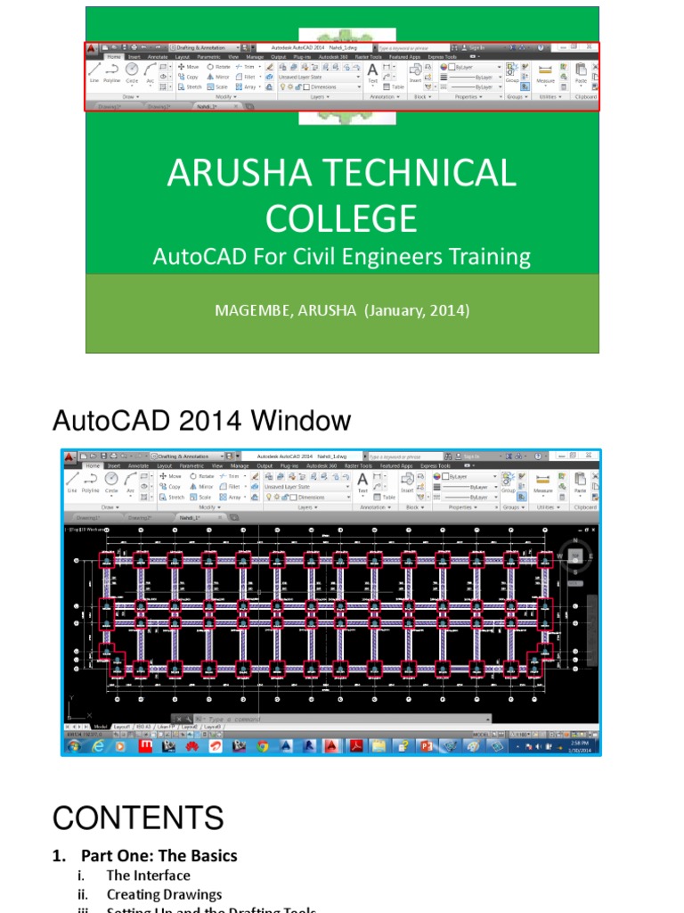 AutoCAD 2014 Training | PDF | Auto Cad | Window (Computing)