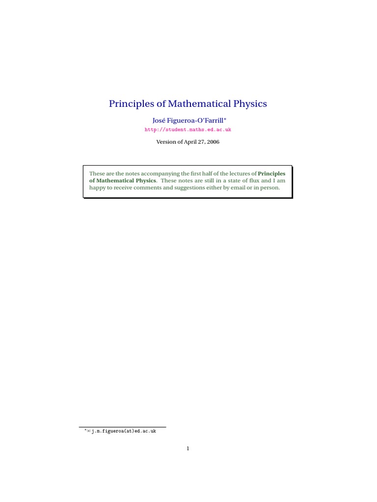 Principles of Mathematical Physics | PDF