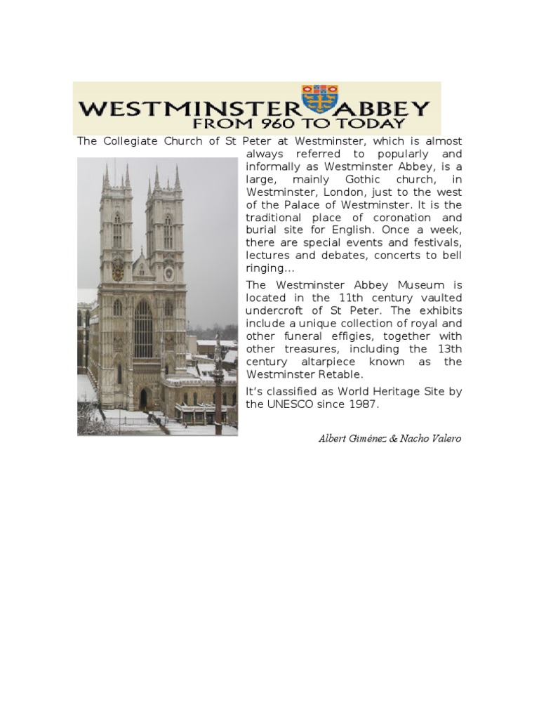 Westminster Abbey: History & Museum Highlights | PDF | Social Science | Art