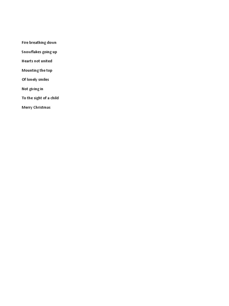 Fire Breathing Down Poem | PDF