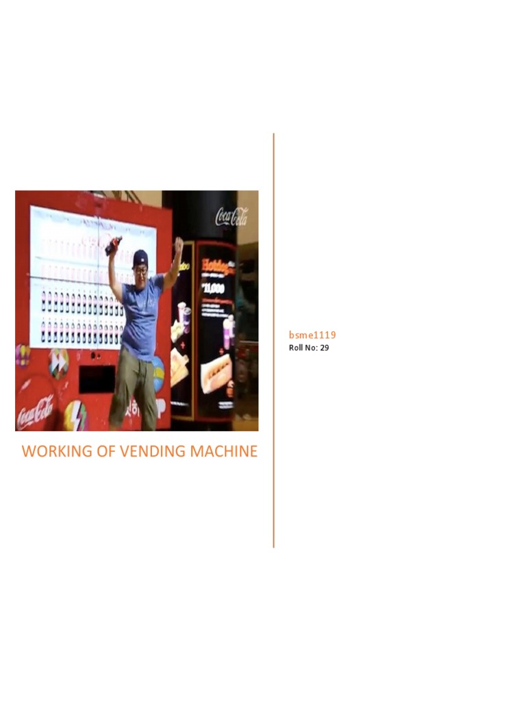 Working of Vending Machine | PDF | Vending Machine | Sheet Metal