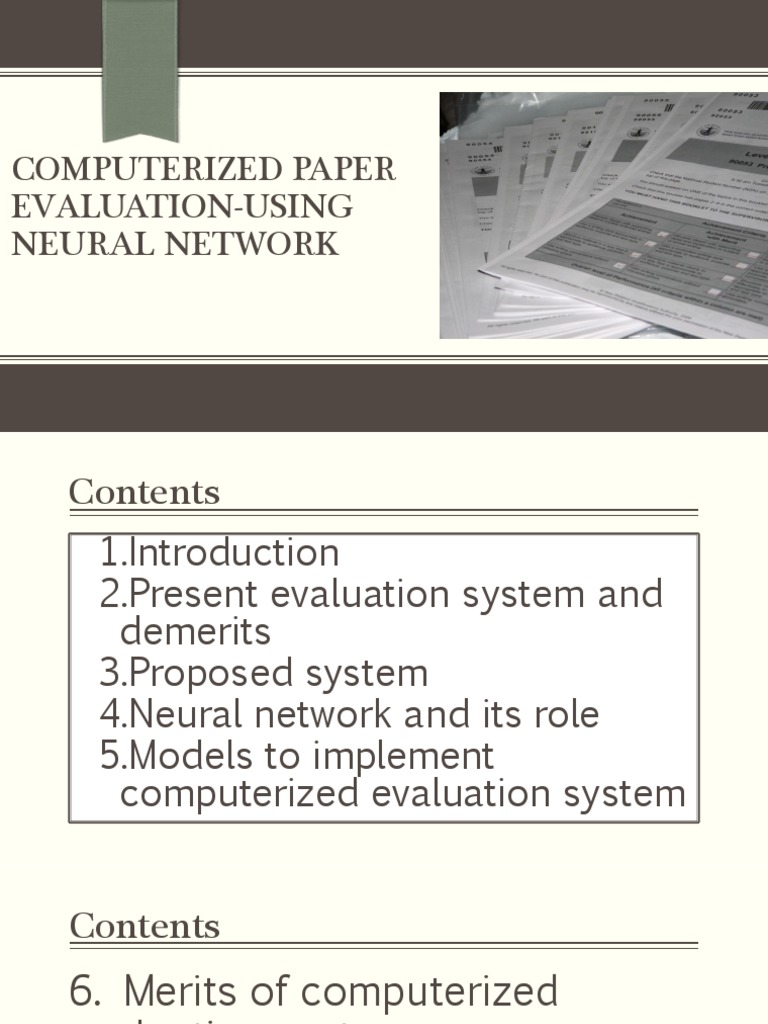 Computerized Paper Evaluation-Using Neural Network | PDF | Artificial ...