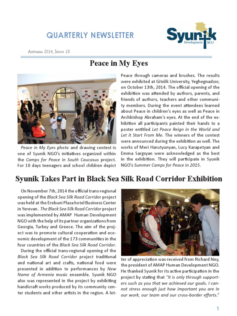 Syunik NGO Newsletter Issue 18 PDF | PDF | Armenia | Business